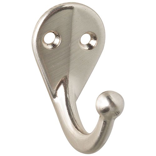 National Hardware N325-738 MPB162 Clothes Hooks in Satin Nickel, 2 pack