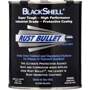 rust bullet – blackshell – black rust inhibitor, rust preventive coating – uv resistant rust treatment – quart