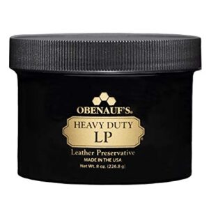 Obenauf's Heavy Duty LP Leather Preservative (8oz)- All Natural Beeswax Oil Conditioner- Rejuvenate Restore & Preserve Sunfaded or Cracked Boots Jackets Saddles Car Auto Upholstery Furniture- USA Made