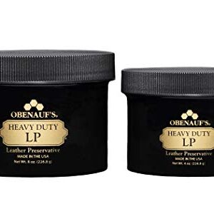 Obenauf's Heavy Duty LP Leather Preservative (8oz)- All Natural Beeswax Oil Conditioner- Rejuvenate Restore & Preserve Sunfaded or Cracked Boots Jackets Saddles Car Auto Upholstery Furniture- USA Made