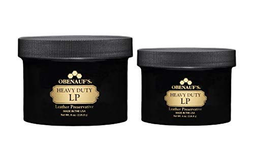 Obenauf's Heavy Duty LP Leather Preservative (8oz)- All Natural Beeswax Oil Conditioner- Rejuvenate Restore & Preserve Sunfaded or Cracked Boots Jackets Saddles Car Auto Upholstery Furniture- USA Made