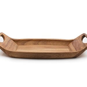 Ironwood Gourmet Norwegian Saddle Serving Tray, 9 x 18 x 3 inches, Brown