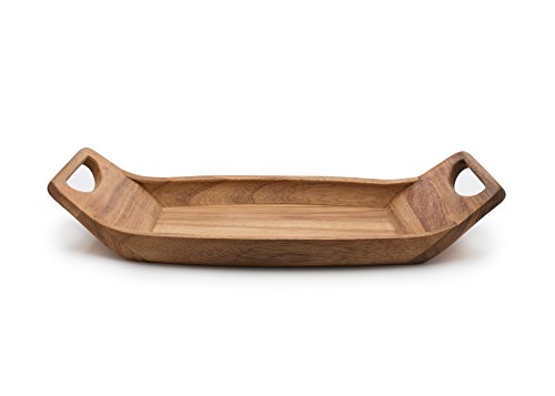 Ironwood Gourmet Norwegian Saddle Serving Tray, 9 x 18 x 3 inches, Brown