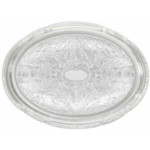 winco oval tray, 18 by 13-inch, chrome