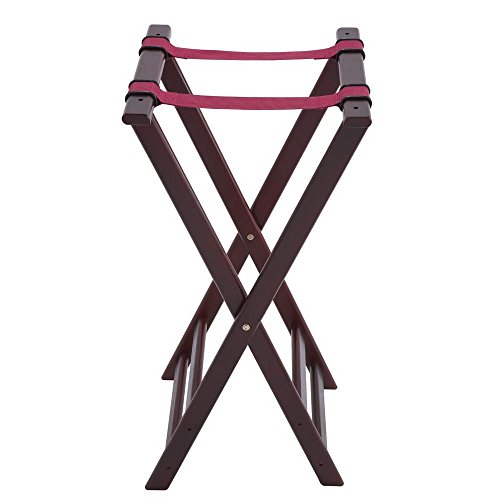 Winco TR-34W Folding Tray Stand, 34-Inch, Mahogany,Medium