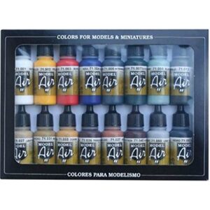 vallejo wwii allied model air paint, 17ml (pack of 16)