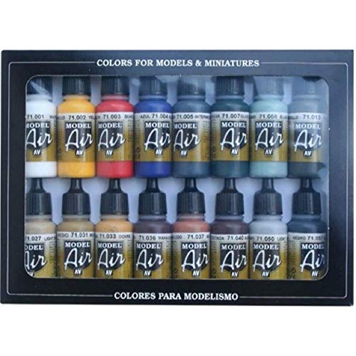 Vallejo WWII Allied Model Air Paint, 17ml (Pack of 16)