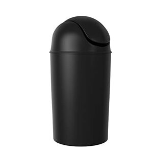 Umbra 086711-040 Grand Swing Top Garbage Large Capacity 10 Gallon Kitchen Trash Can with Lid, Indoor/Outdoor Use, Black