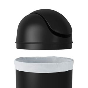 Umbra 086711-040 Grand Swing Top Garbage Large Capacity 10 Gallon Kitchen Trash Can with Lid, Indoor/Outdoor Use, Black