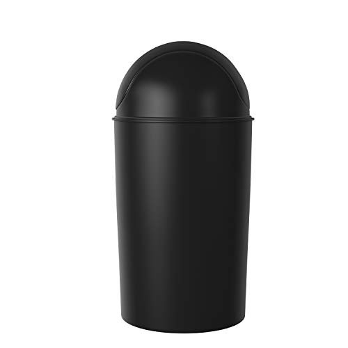 Umbra 086711-040 Grand Swing Top Garbage Large Capacity 10 Gallon Kitchen Trash Can with Lid, Indoor/Outdoor Use, Black