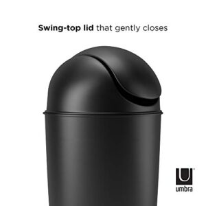 Umbra 086711-040 Grand Swing Top Garbage Large Capacity 10 Gallon Kitchen Trash Can with Lid, Indoor/Outdoor Use, Black