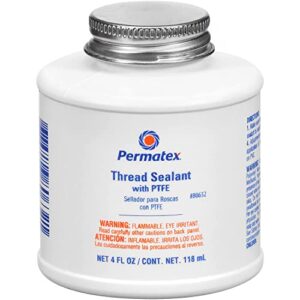 permatex 80632 thread sealant with ptfe, 4 oz. , white