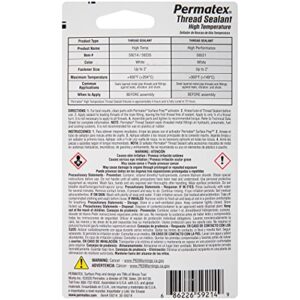 Permatex 59214 High Temperature Thread Sealant, 6 ml Tube, Pack of 1