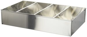 winco 4-compartment stainless steel cutlery bin