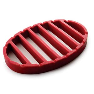 norpro 405 oval silicone roast rack, red