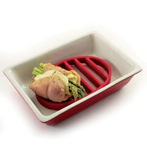 Norpro 405 Oval Silicone Roast Rack, Red