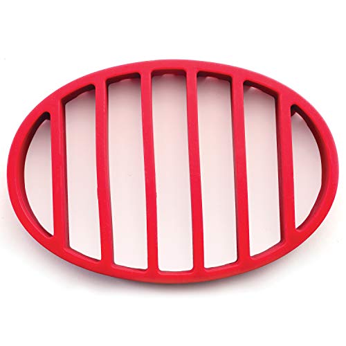 Norpro 405 Oval Silicone Roast Rack, Red