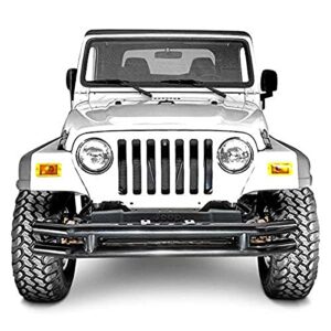 rugged ridge dual tube bumper, front | mid-width, steel, black | 11560.02 | fits 1976-1986 jeep cj; 1987-2006 jeep wrangler yj/tj