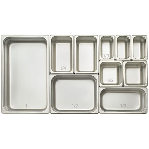 Winco 1/3 Size Pan, 4-Inch,Stainless Steel,Medium