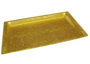 winco acrylic rectangular textured tray, gold