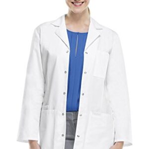 Cherokee Professionals Women Scrubs Lab Coats 32" Snap Front 1369, M, White