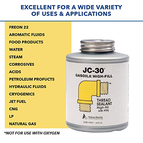 Gasoila - JC16 JC-30 PTFE High-Fill Thread Sealant, 1 pint Can