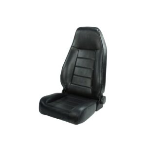 rugged ridge 13402.01 seat, high-back, front, reclinable, black; 76-02 cj/wrangler yj/tj