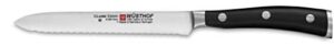 wusthof classic ikon 5-inch serrated utility knife, black