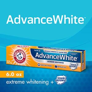 ARM & HAMMER Advanced White Breath Freshening Toothpaste-, One 6oz Tube, Winter Mint- Fluoride Toothpaste (Packaging May Vary)