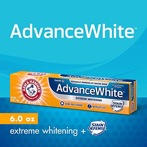 ARM & HAMMER Advanced White Breath Freshening Toothpaste-, One 6oz Tube, Winter Mint- Fluoride Toothpaste (Packaging May Vary)