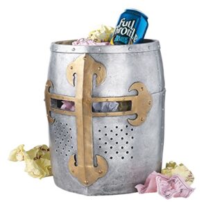 design toscano crusader’s great helm gothic trash bin