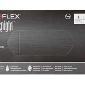 Microflex MK-296 Black Disposable Nitrile Gloves, Latex-Free, Powder-Free Glove for Mechanics, Automotive, Cleaning or Tattoo Applications, Medical/Exam Grade, Size Large, Case of 1000 Units