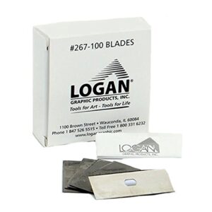 logan graphics 267-100 mat cutter blades box of 100 for use with logan use with logan platinum edge and total trimmer series