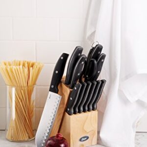 Oster 69529.14 Granger Cutlery Set, Wood Block, 14-Piece, Black