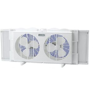 lasko 2137 twin window fan, 21.8 x 4.5 x 10.5 inches, white