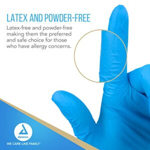 Dynarex Safe-Touch Disposable Nitrile Exam Gloves, Powder-Free, Latex-Free, Touchscreen Friendly & Used by Professionals, Blue, Extra-Large, 1 Box of 100 Gloves