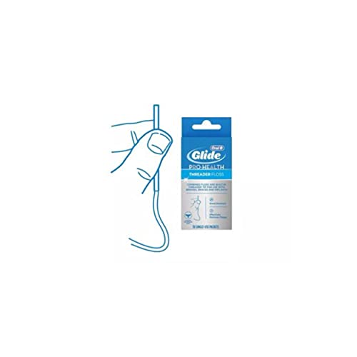 Glide Threader Floss, 30-Count Boxes of Single-Use Packets (Pack of 4)