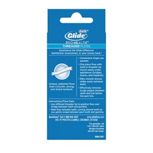 Glide Threader Floss, 30-Count Boxes of Single-Use Packets (Pack of 4)