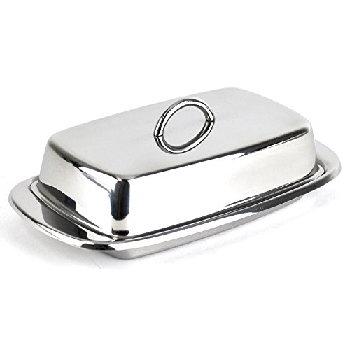 Cuisinox Stainless Steel Butter Dish with Lid, 4" x 7.5"