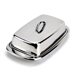 Cuisinox Stainless Steel Butter Dish with Lid, 4" x 7.5"