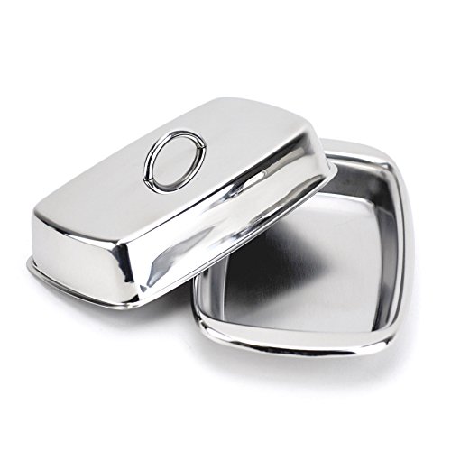 Cuisinox Stainless Steel Butter Dish with Lid, 4" x 7.5"