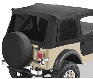 Bestop 5859915 Black Denim Tinted Window Kit Supertop Classic Soft Tops - 1976-95 CJ7 & Wrangler YJ