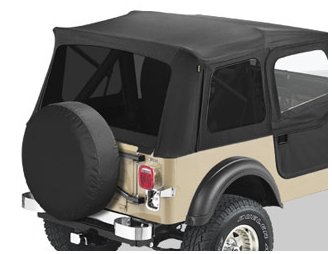 Bestop 5859915 Black Denim Tinted Window Kit Supertop Classic Soft Tops - 1976-95 CJ7 & Wrangler YJ