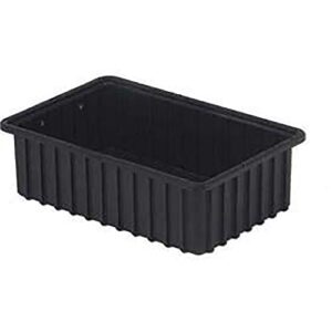 lewisbins esd-safe divider box, 16-1/2″l x 10-29/32″w x 5″h – lot of 8