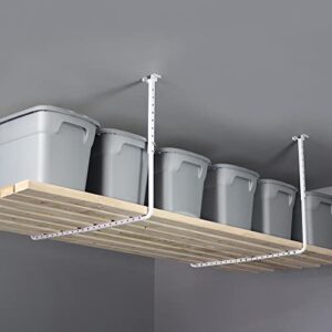 HyLoft 80842-10 33 in. x 34 in. Adjustable Garage Ceiling Mount Storage Rack Kit, Garage Overhead Storage Bracket, White