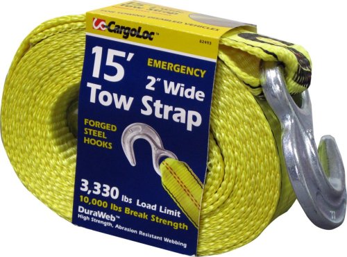 2" x 15' x 10,000 lbs - Tow Strap, Hooks