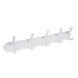 homz 18.38 in. l white plastic large 5-hook rack 5 lb. capacity 1 pk