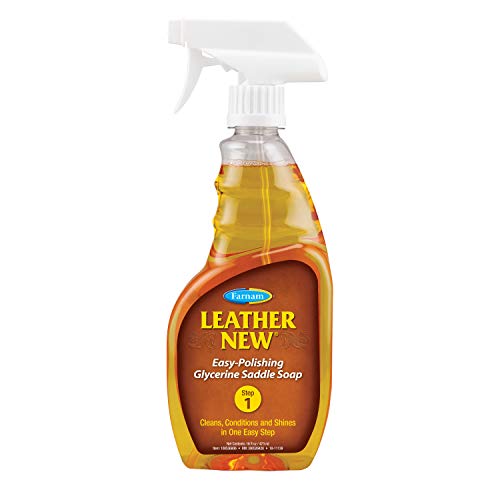 Farnam Leather New Easy-Polishing Glycerine Saddle Soap and Leather Saddle Cleaner, Protects and Preserves Leather, Cleans, Conditions and Polishes, 16 Oz.