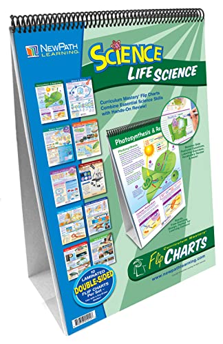 NewPath Learning 10 Piece Mastering Middle School Life Science Curriculum Mastery Flip Chart Set, Grade 5-9 Multi, 12 L X 18 W in