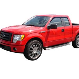 Auto Ventshade [AVS] Low Profile Ventvisor / Rain Guards | Smoke Color, 4 pc | 894009 | Fits 2004 - 2014 Ford F-150 SuperCab